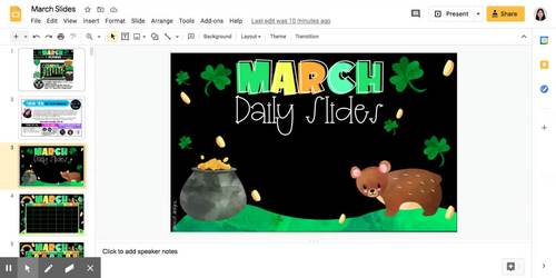 MARCH-ST PATRICK'S SLIDES-MORNING MEETING &CALENDAR - DISTANCE LEARNING ...