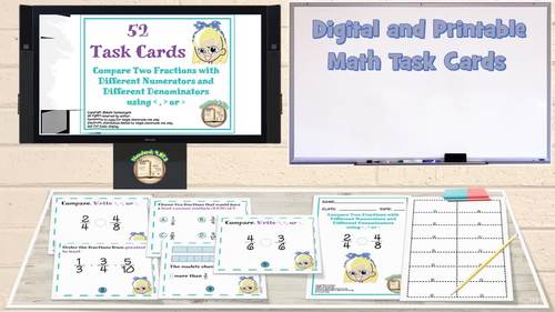 Comparing Fractions (NF.2): Math Task Cards by Math Technologist
