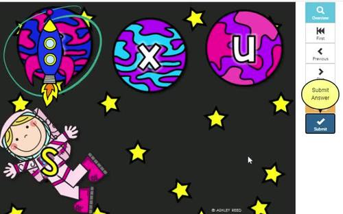 Distance Learning- Space Themed Letter Matching Boom Cards Boom Deck