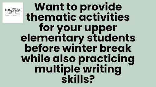 Ugly Sweater Creative Writing Activity For December and Winter Holidays