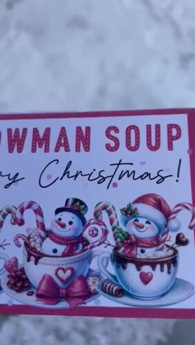 Snowman Soup Christmas Treat Bag Toppers, Hot Cocoa Gift Tags, Holiday ...