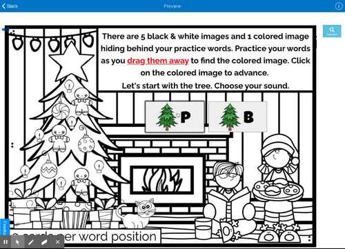 Boom™ Cards Color a Christmas Scene: Articulation for S , Z & S Blends