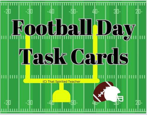 Football Day Task Cards by That Spirited Teacher | TPT