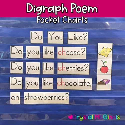 Digraph Poems POCKET CHARTS (12 Poems for Digraphs CH, SH, TH, & WH)