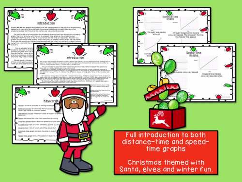 Christmas themed- Interpreting Motion DISTANCE and SPEED TIME Graphing ...