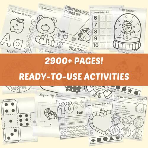 2,900-Page Yearlong Kindergarten Curriculum - 12-Month Complete Bundle