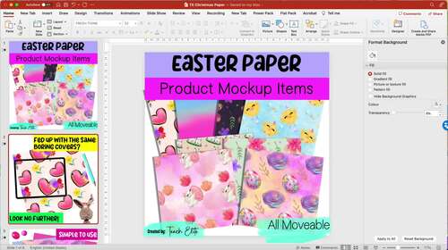 Easter Paper Underlay Mockup MOVEABLE Pre-made scenes by Teach Elite