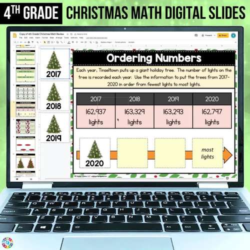 4th Grade Christmas Math Google Slides (Google Classroom) by Games 4 Gains