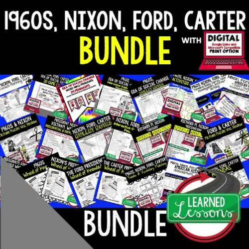 1960s, Nixon,Ford, Carter Presidents Modern History American History Bundle