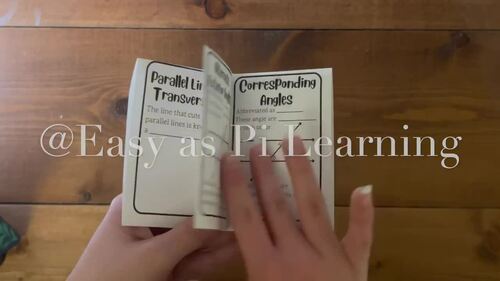 Parallel Lines & Transversals Foldable Mini Book | Interactive Notes ...