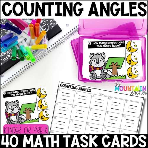 Count 2D Shape Vertices Activities - Kindergarten Math Centers and Task ...