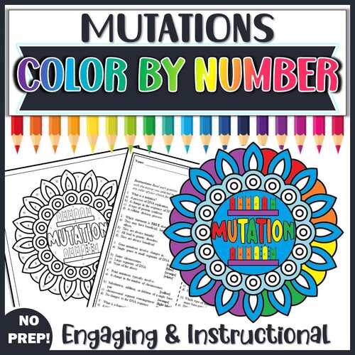 Mutations Color by Number | Biology Review Worksheet Activity | TPT