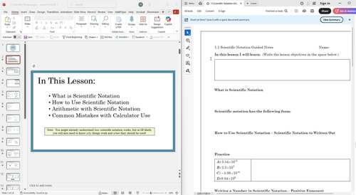 IB Math 1.1 Scientific Notation Lesson and Guided Notes by On Teaching Math