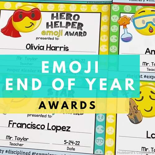 Emoji End of the Year Awards - Classroom Awards - Student Awards - EDITABLE