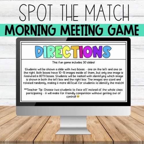 Morning Meeting Games and Activities | Spot The Match | Fun Friday