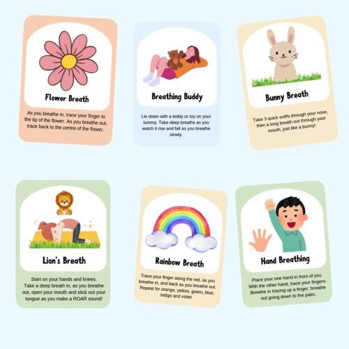 Breathing Cards - 26 Breathing Activity Cards for Emotional Regulation