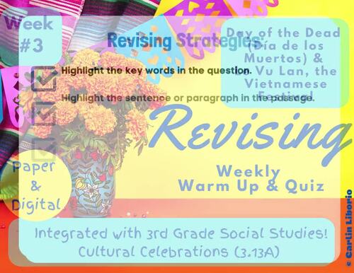 Revising Warm Up & Quiz-Social Studies (3rd) -Day of the Dead-Set #3 ...