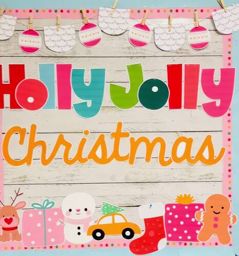 Holly Jolly Christmas Bulletin Board by Blue Skies with Jennifer White
