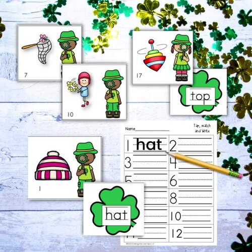 St. Patrick's Day Kindergarten CVC Activities by Kindergarten and Clips