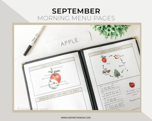 September Morning Menu Pages | Daily Review | Morning Work | Bell Ringers