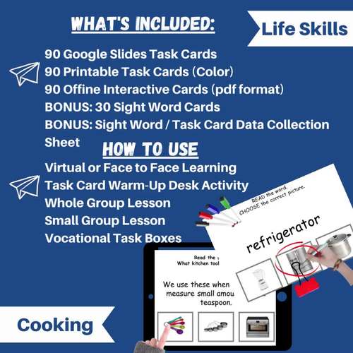 Kitchen Tools Daily Living Life Skills Bundle (Level 1-3) plus BONUS ...