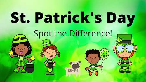St. Patrick's Day Game, Spot the Difference! Video and SLIDES | TPT