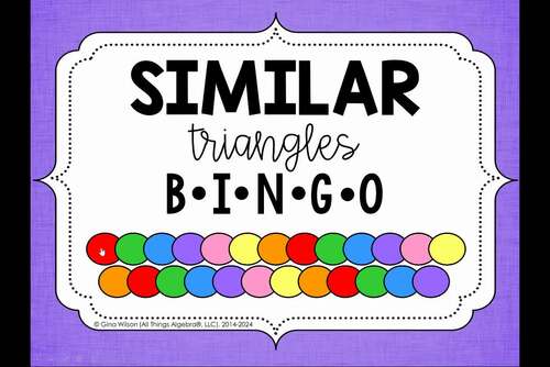 Similar Triangles | Bingo Game by All Things Algebra | TPT