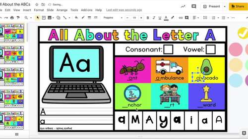 Alphabet Google Slides - Distance Learning by Bilingual Scrapbook - Clipart