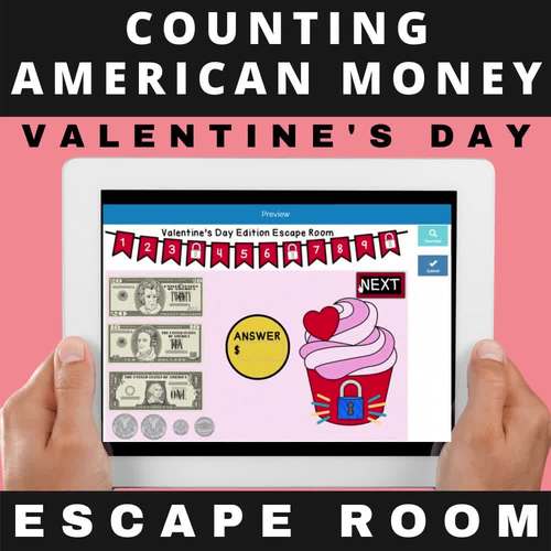 Valentine's Day Money Counting Escape Room | 2nd Grade Digital Boom Cards™