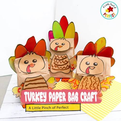 THANKSGIVING TURKEY Paper Bag Craft Activity Template | TPT