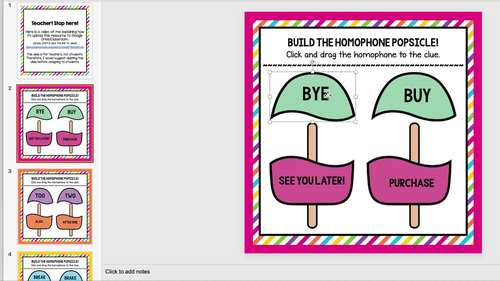 Digital Homophone Matching Game by Emily Wong | TPT