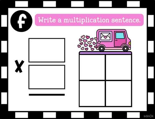 Valentine’s Day Multiplication Arrays Math Task Cards for 3rd Grade