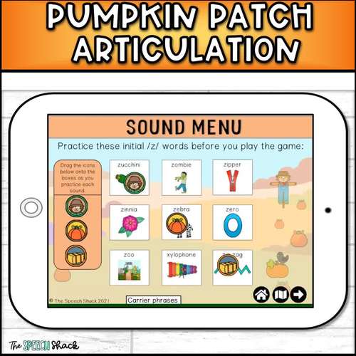 Fall Pumpkin Patch Articulation BOOM Cards™ - /z/ by The Speech Shack
