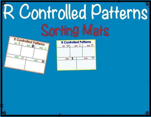 R Controlled Patterns Sounds Picture Sort & Worksheets | TPT