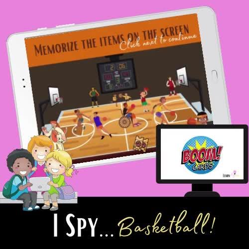 I spy...Basketball! BOOM CARDS, Drag the screen to find the hidden item