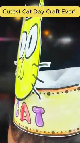 Build a Cat Hat Cut, Color, and Create a Fun Cat Day Activity Craft for ...