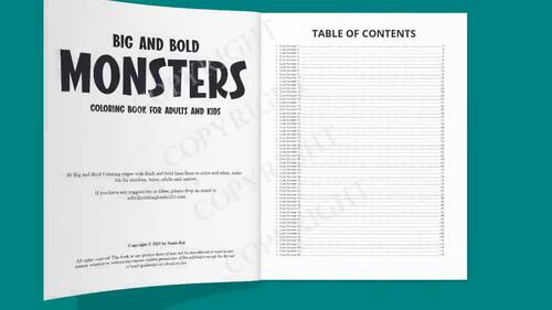 Cute Monsters Big and Bold Coloring Book (60 Cute Monsters Coloring Pages)