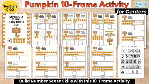 Pumpkin Ten Frame Math Center Activity, Fall Math Station, Kindergarten ...