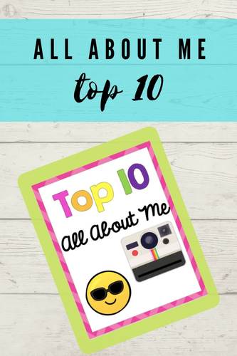 All About Me Top 10 Writing Digital Activity- 6th, 7th, 8th Grade