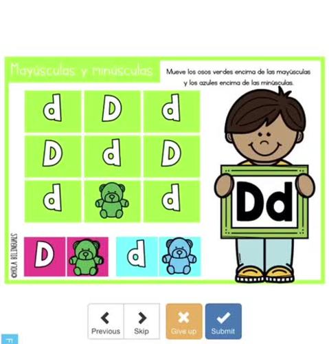 Identificando mayúsculas y minúsculas BOOM CARDS | distance learning