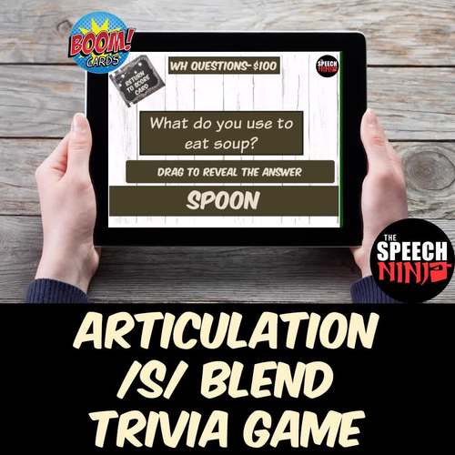 Articulation Trivia Game Boom Cards: S Blends by The Speech Ninja