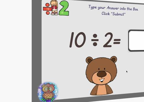 Division facts for 2 Boom Cards Game by Funny Owl | TPT