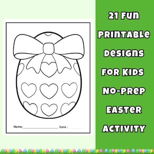 Easter Egg Coloring Pages 21 Printable Designs for Kids| No-Prep Easter ...