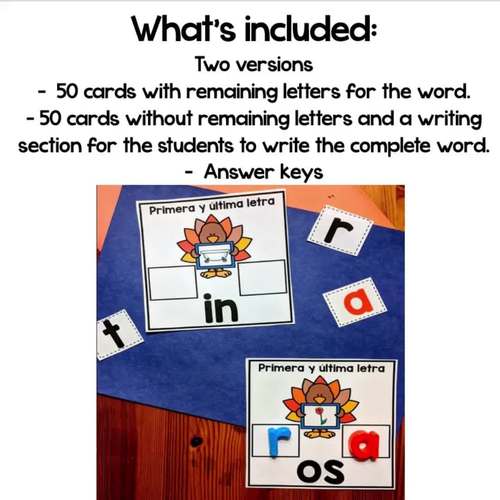 Beginning and Ending Sounds in Spanish | Sonido inicial y final