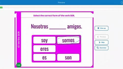 Spanish Boom Cards: Verbos Ser, Estar, Tener, Ir, Gustar- Spanish Verbs ...
