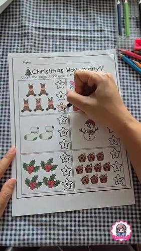 Festive Kindergarten Christmas Counting Worksheets Printable for Fun ...