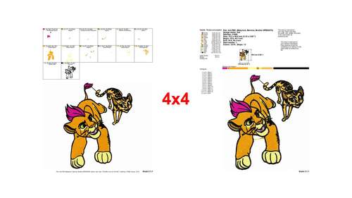 Animated Lion Guard Kion and Fuli cub embroidery designs - Instant Download