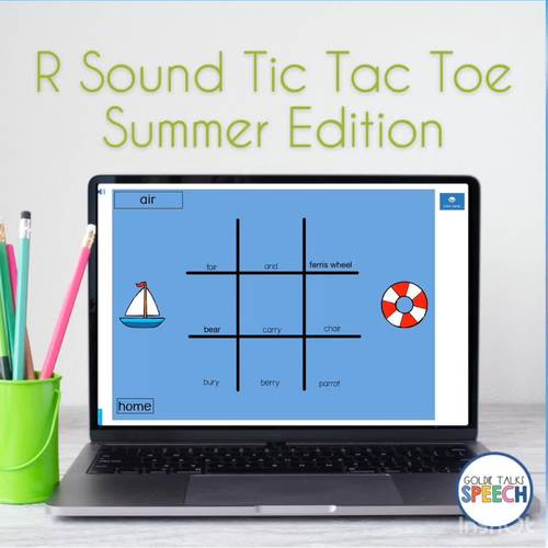 R Sound Tic Tac Toe Boom Cards: Summer Edition| Speech Therapy ...