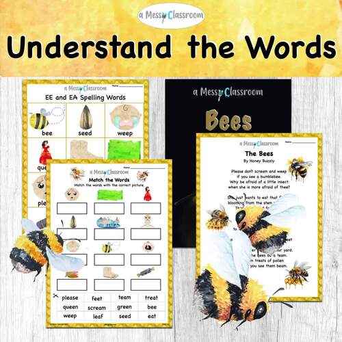2nd Grade Bee Spelling Unit Long ē sound EE and EA spelling patterns