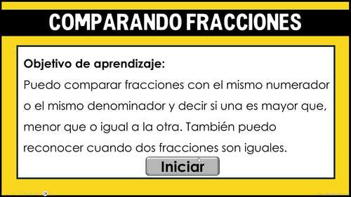 Comparing Fractions with Visuals - Pictures 3rd Grade Spanish Digital ...